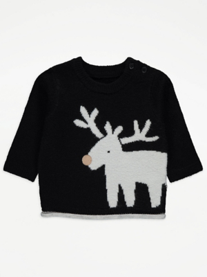 Red Heart Reindeer Knitted Christmas Jumper | Baby | George at ASDA