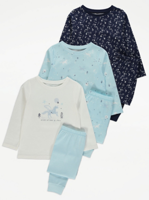 Winter Unicorn Long Sleeve Pyjamas 3 Pack | Kids | George at ASDA