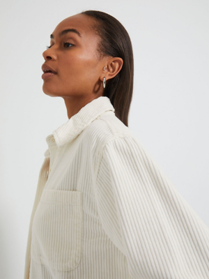 White Corduroy Shacket | Women | George at ASDA