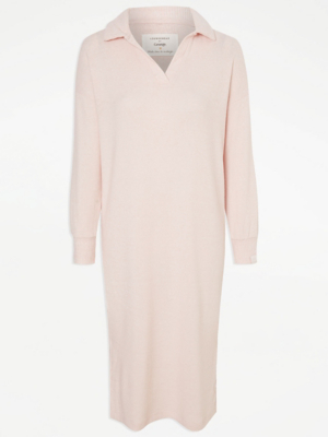 Pink Brushed Soft Touch Collared Night Dress | Lingerie | George at ASDA