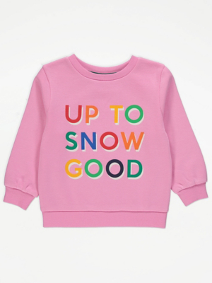 Pink Up To Snow Good Matching Kids Christmas Sweatshirt | Kids | George ...
