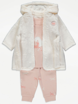 Unicorn Fleece Dressing Gown and Pyjamas | Baby | George at ASDA