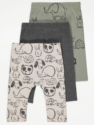 Animal Leggings 3 Pack | Baby | George at ASDA