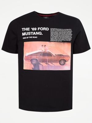Ford Mustang Black Graphic T-Shirt | Men | George at ASDA