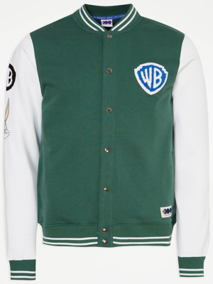 100 Years of Warner Bros Green Varsity Jacket | Men | George at ASDA