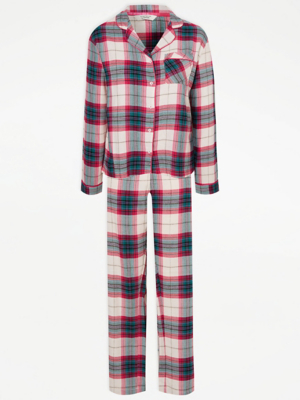 Pink Woven Checked Shirt Pyjamas | Lingerie | George at ASDA