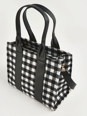 Black Checked Tote Bag | Women | George at ASDA