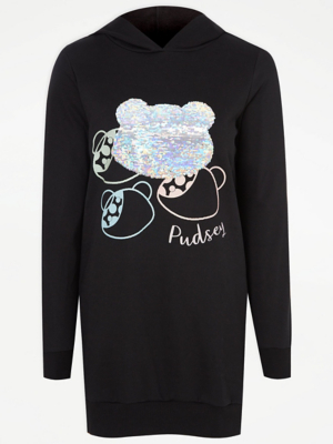 Children In Need Pudsey Black Flippy Sequin Hoodie | Women | George at ASDA