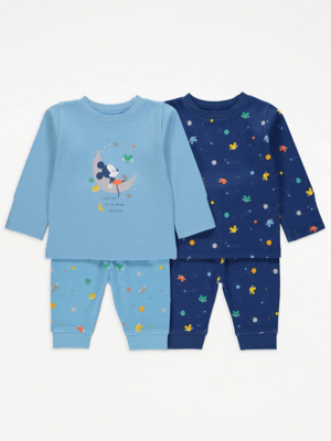 Disney Mickey Mouse Space Long Sleeve Pyjamas 2 Pack | Baby | George at ...