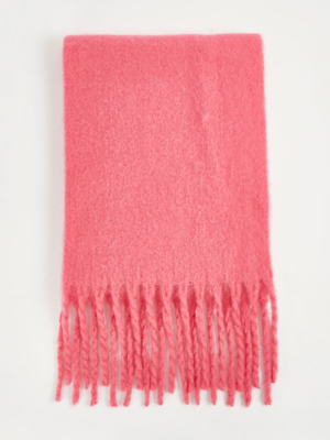 Bright Pink Soft Touch Knitted Scarf | Women | George at ASDA