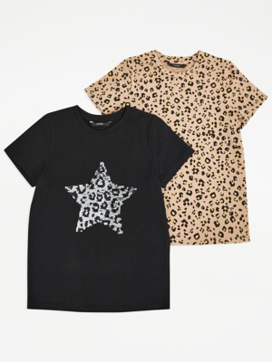 Animal Sequin T-Shirts 2 Pack | Kids | George at ASDA