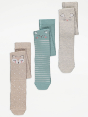 Cute Animal Tights 3 Pack | Kids | George at ASDA