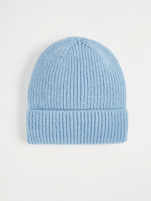 Light Blue Knitted Beanie Hat | Women | George at ASDA