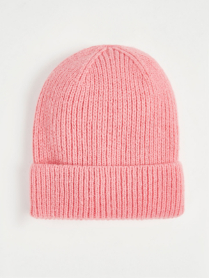 Pink Knitted Beanie Hat | Women | George at ASDA