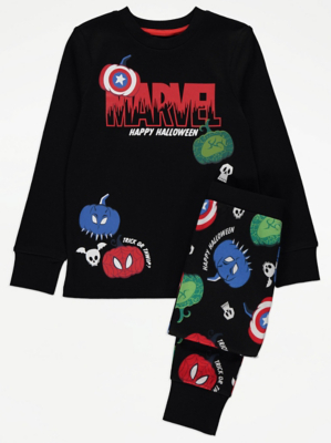 Marvel Black Long Sleeve Halloween Pyjamas | Kids | George at ASDA
