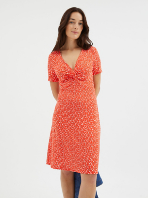 Red Floral Twist Front Mini Dress | Women | George at ASDA