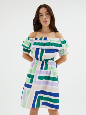 Abstract Bardot Frill Mini Dress | Women | George at ASDA