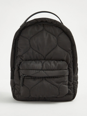 Black Quilted Mini Backpack | Women | George at ASDA