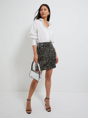Black Sequin Mini Skirt | Sale & Offers | George at ASDA