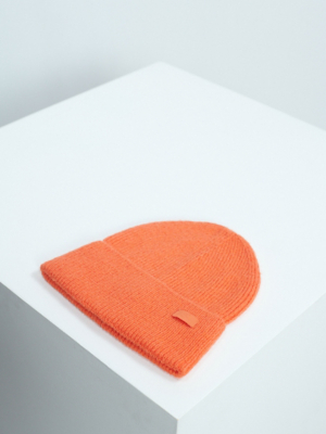 Studio Edit Orange Knitted Beanie Hat With Wool | Women | George at ASDA