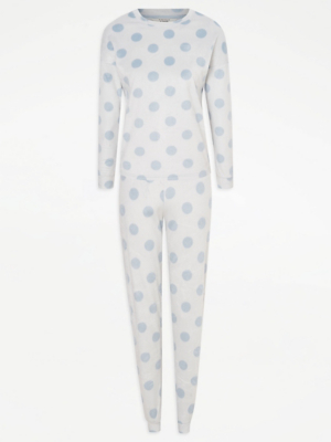 Blue Spot Long Sleeve Fleece Pyjamas Gift Set | Lingerie | George at ASDA
