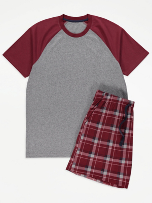 Blue Checked Short Pyjamas | Men | George at ASDA
