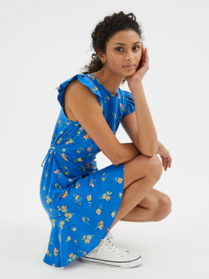 Cobalt Blue Floral Mini Tea Dress | Women | George at ASDA