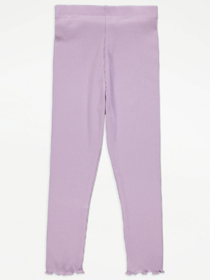 Lilac Rib Lettuce Ankle Leggings | Kids | George at ASDA