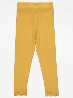 Yellow Rib Lettuce Ankle Leggings | Kids | George at ASDA