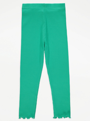 Green Rib Lettuce Ankle Leggings | Kids | George at ASDA