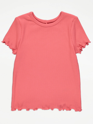 Coral Rib Lettuce Short Sleeve T-Shirt | Kids | George at ASDA