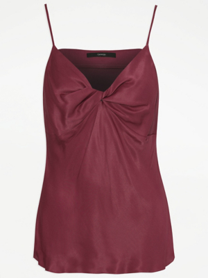 Black Draped Knot Front Top | Women | George at ASDA