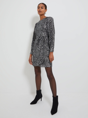 Silver Metallic Jacquard Mini Dress | Women | George at ASDA