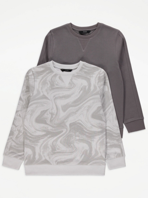 Grey Tie Dye Sweatshirts 2 Pack | Kids | George at ASDA