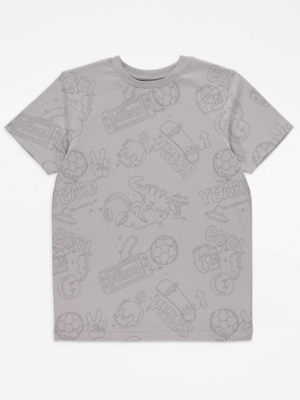 Grey Gaming Skater Vibes T-Shirt | Kids | George at ASDA