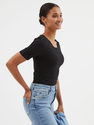 Black Ruched Side T-Shirt | Women | George at ASDA