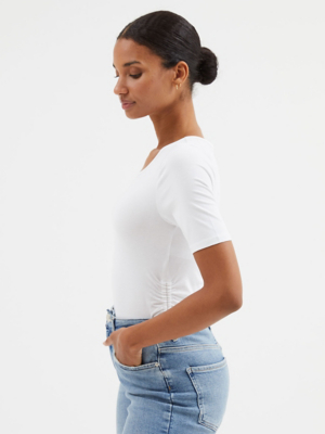 White Ruched Side T-Shirt | Women | George at ASDA