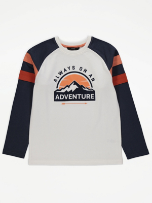 White Always On An Adventure Long Sleeve Top | Kids | George at ASDA