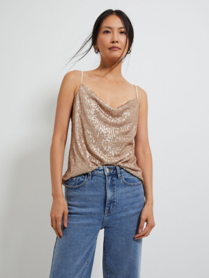 Gold Sequin Cami Top | Women | George at ASDA