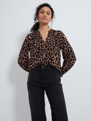 Animal Print Popover Blouse | Women | George at ASDA