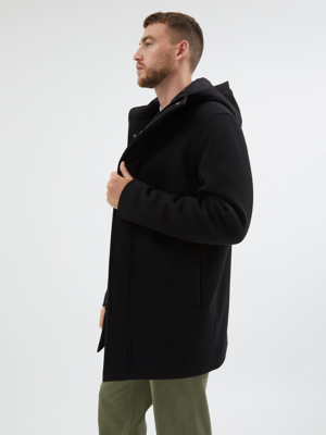 Black Padded Cosy Coat | Men | George at ASDA
