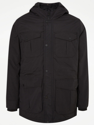 Brave Soul Black Padded Parka Coat | Men | George at ASDA