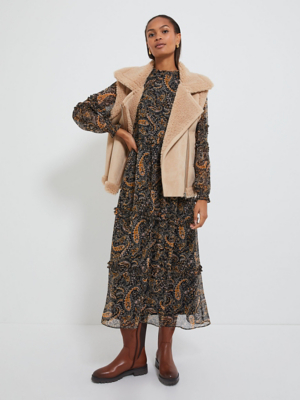 Paisley Chiffon Ruffle Midi Dress | Women | George at ASDA