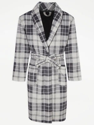 Grey Checked Dressing Gown | Men | George at ASDA