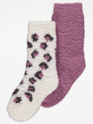 Pink Spot Cosy Socks 2 Pack | Kids | George at ASDA