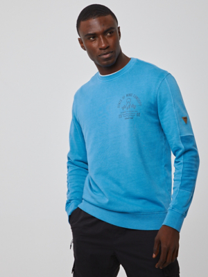 Kindred Blue Crew Neck Sweatshirt | Men | George at ASDA