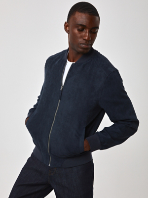 Jon Parka Navy Suedette Bomber Jacket | Men | George at ASDA
