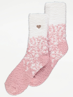 Pink Ombre Heart Cosy Socks | Lingerie | George at ASDA