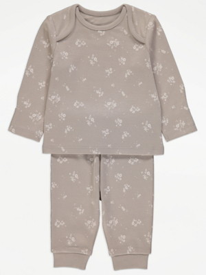 Grey Floral Long Sleeve Pyjamas Gift Set | Baby | George at ASDA