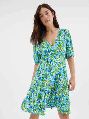 Black Patterned Boho Mini Dress | Women | George at ASDA